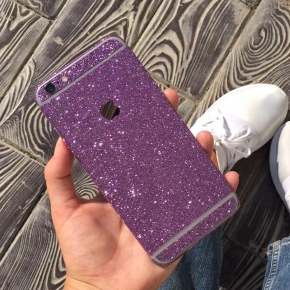 Accessories | Iphone 7 Plus Purple Matte Glitter Decal | Poshmark